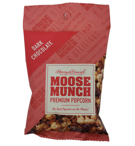 Moose Munch Dark Chocolate Premium Popcorn 2.5 oz. Bag | Harry & David ...