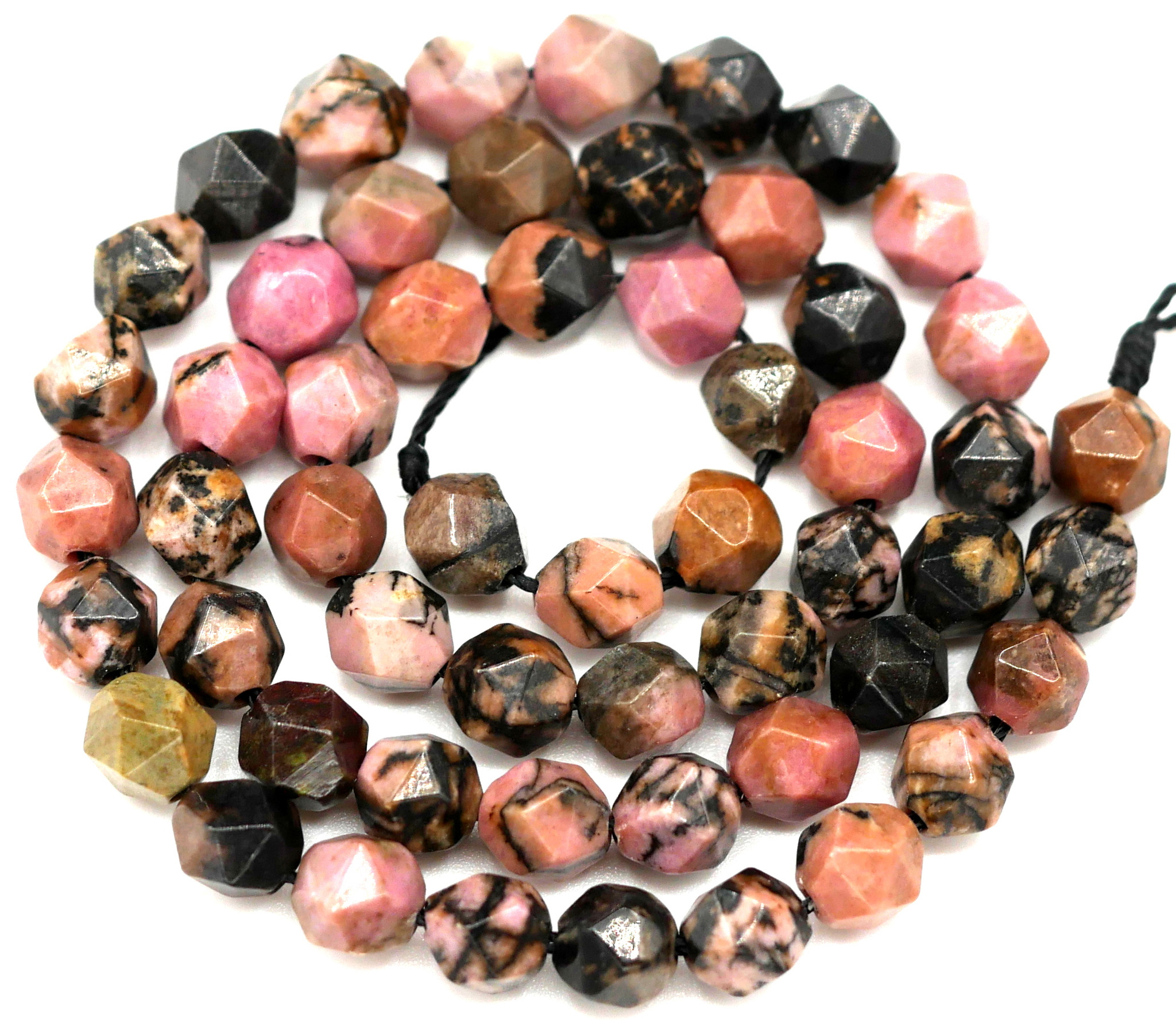14.5" Strand 6mm Rhodonite English Cut Faceted Round Beads - Bead Box ...