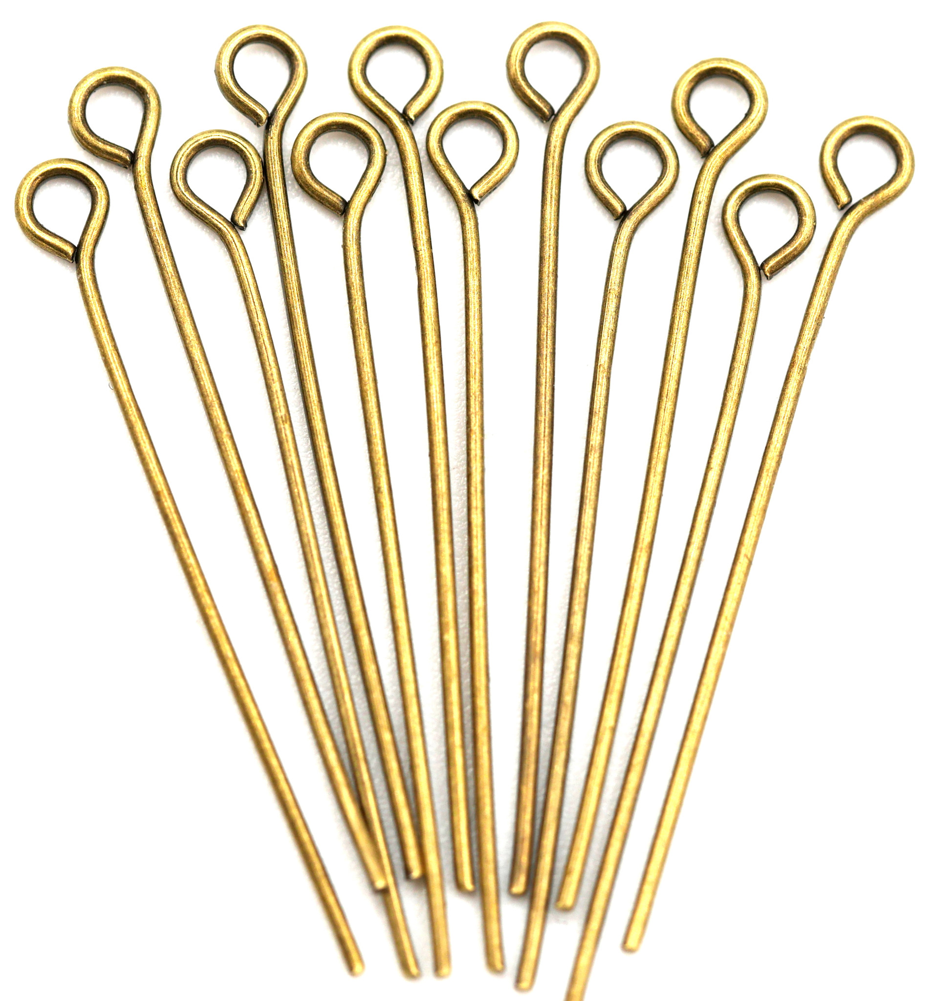 10 Gram Bag of 20mm 22-Gauge Steel Eye Pins, Antique Bronze - Bead Box ...