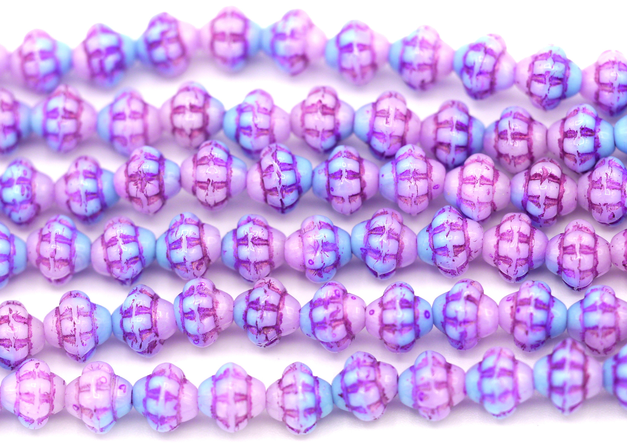 20pc Strand 6mm Czech Pressed Glass Fizgig Bumpy Spacer Bead, Opaque ...
