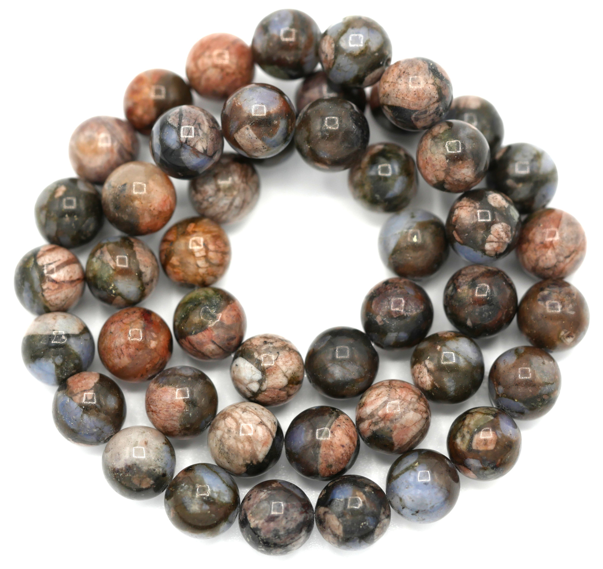Approx. 15" Strand 8mm African Brown Opal Round Beads - Bead Box Bargains