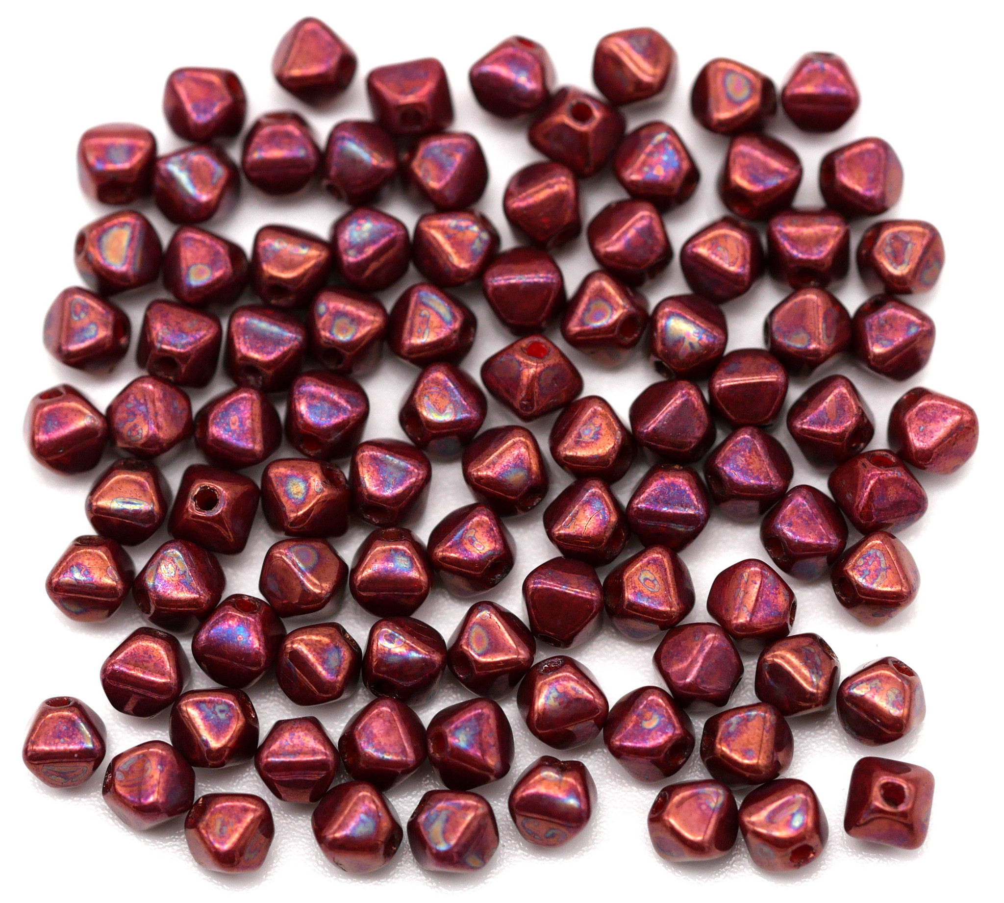 Approx. 5-Gram Bag of 4mm Czech Pressed Glass Bicone Beads, Coral Red ...