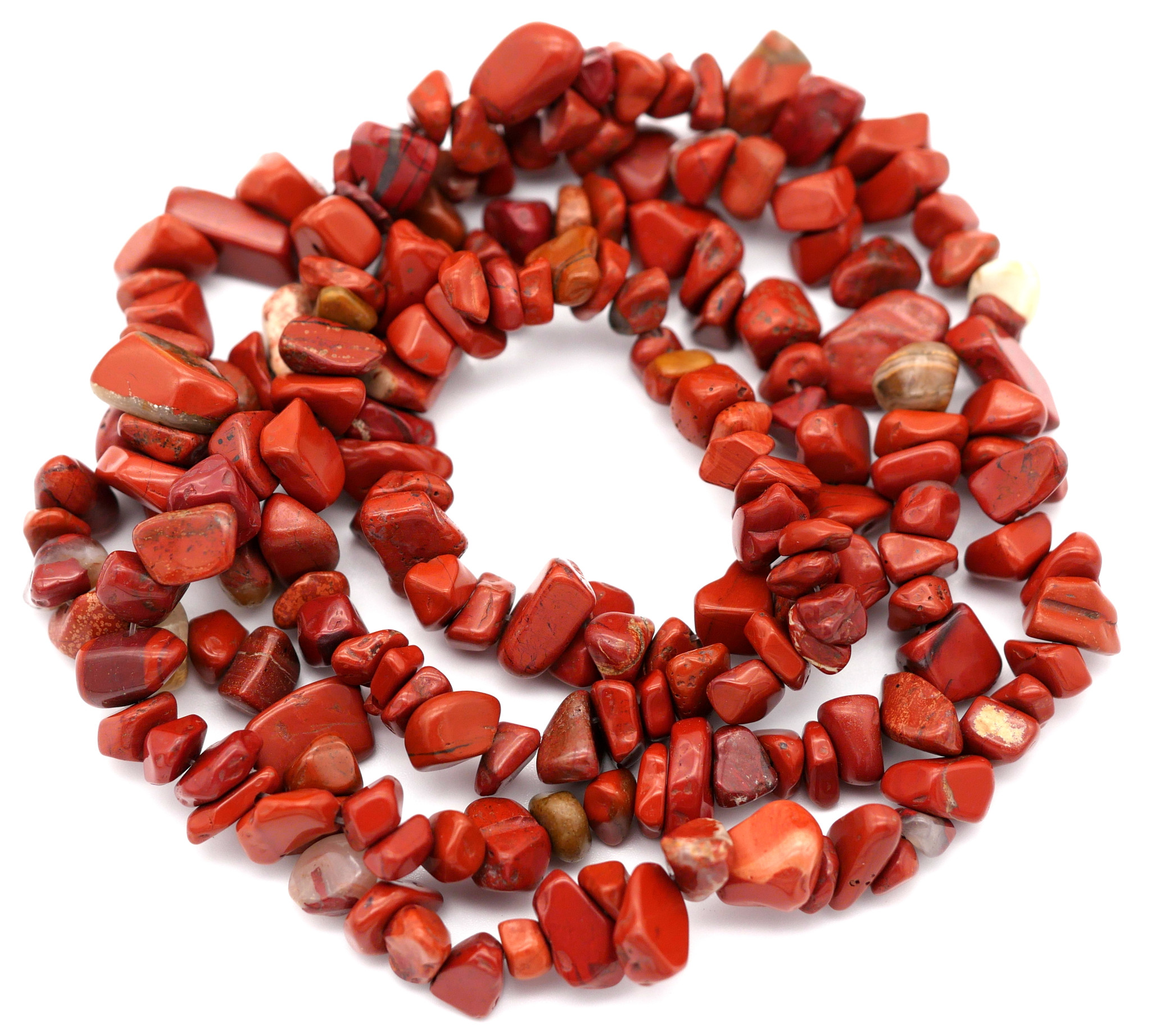 33" Strand Approx. 5-12mm Red Jasper Chip Beads - Bead Box Bargains