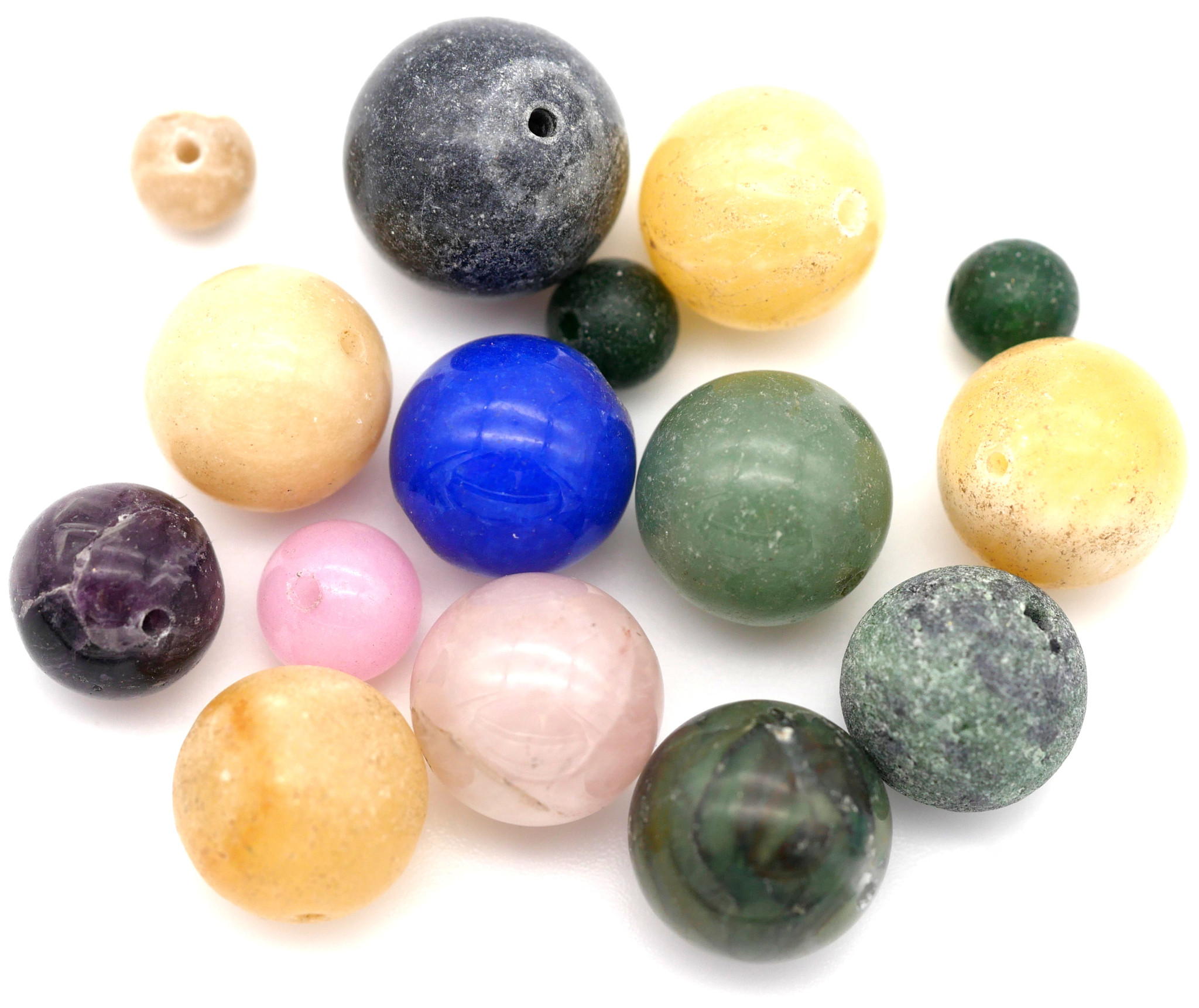 RANDOM PICK: Approx. 30-Gram Mix of 4-16mm Assorted Gemstone Round ...