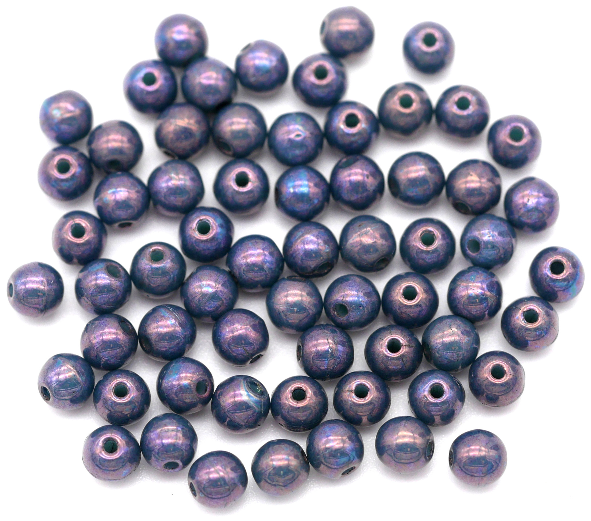 Approx. 5-Gram Bag of 4mm Czech Pressed Glass Druk Round Beads ...