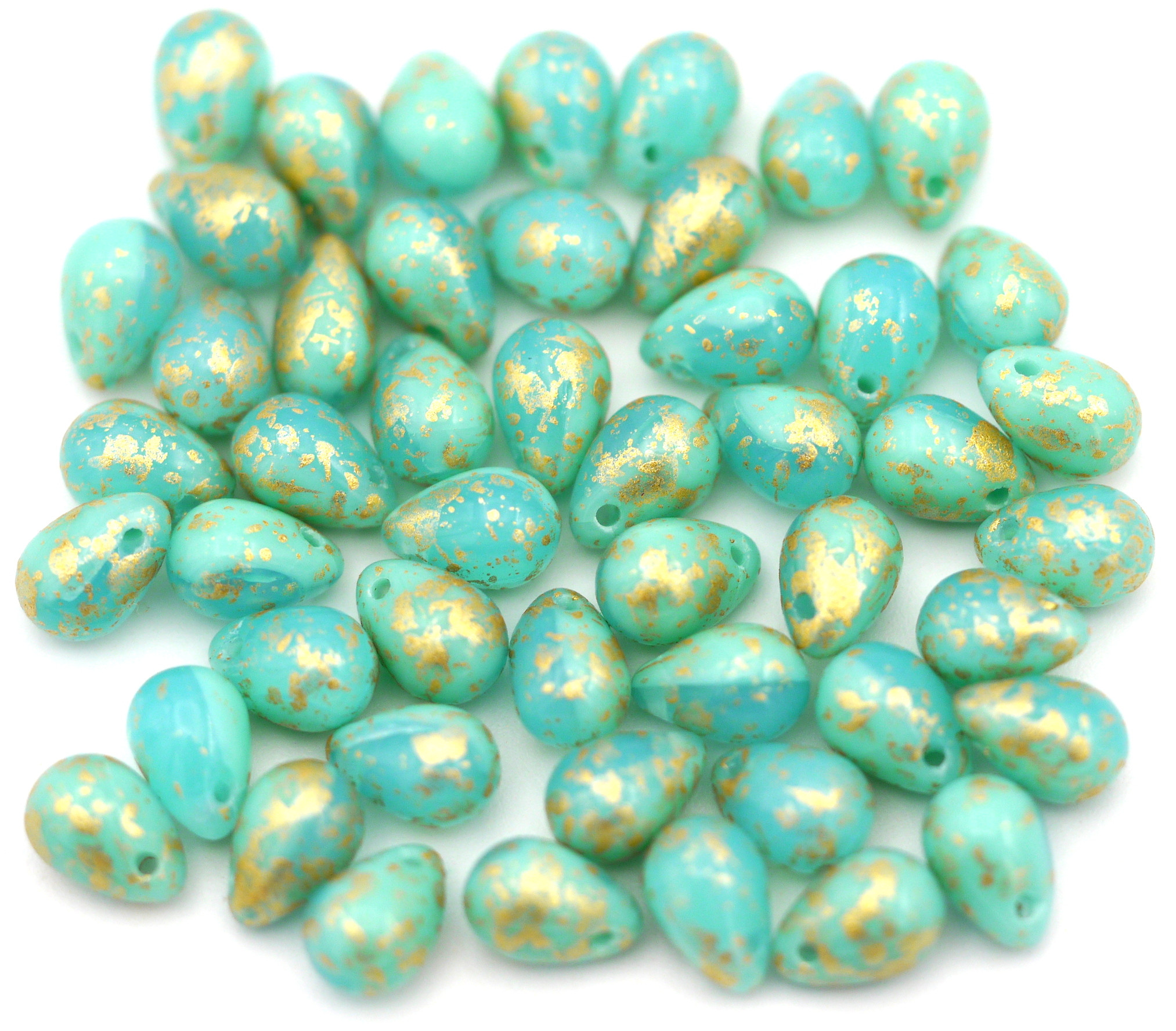 10-Gram Bag of 5x7mm Czech Pressed Glass Top-Drilled Drop Beads ...