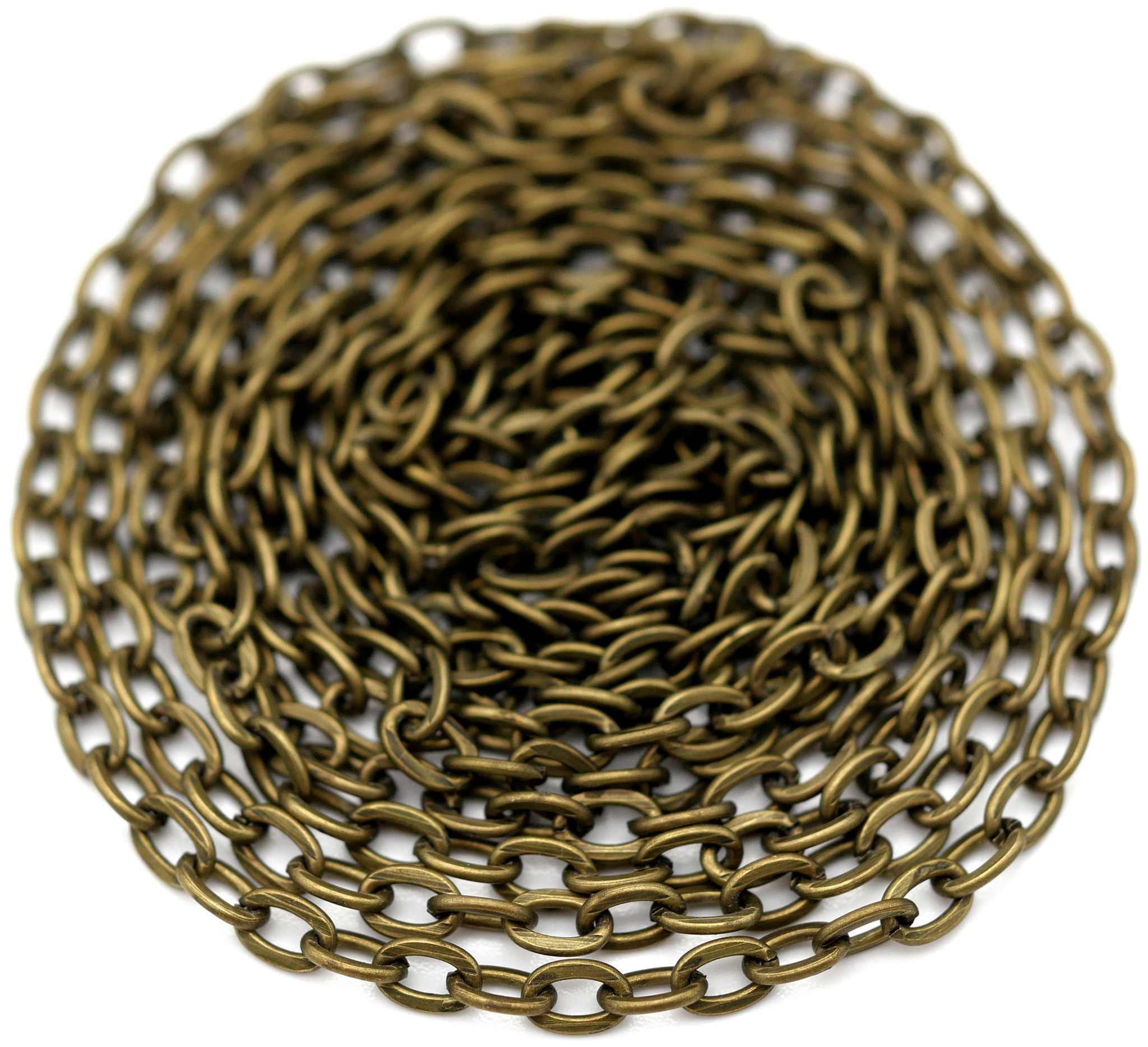 1 Meter 4x2.7mm Steel Oval Chain, Antique Bronze - Bead Box Bargains