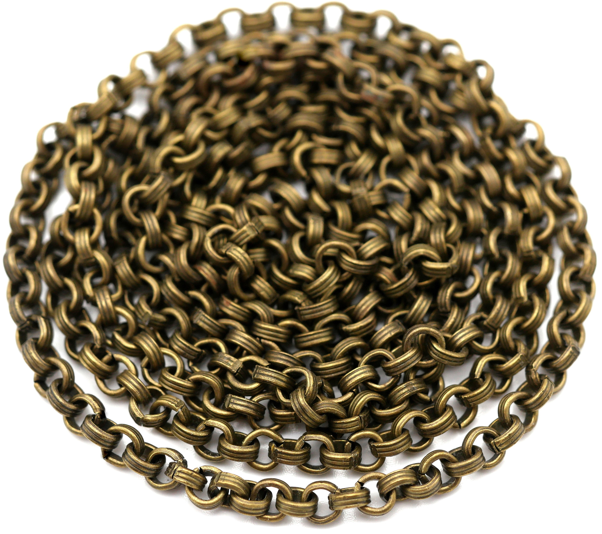 1 Meter 4mm Double Round Jewelry Chain, Antique Bronze - Bead Box Bargains