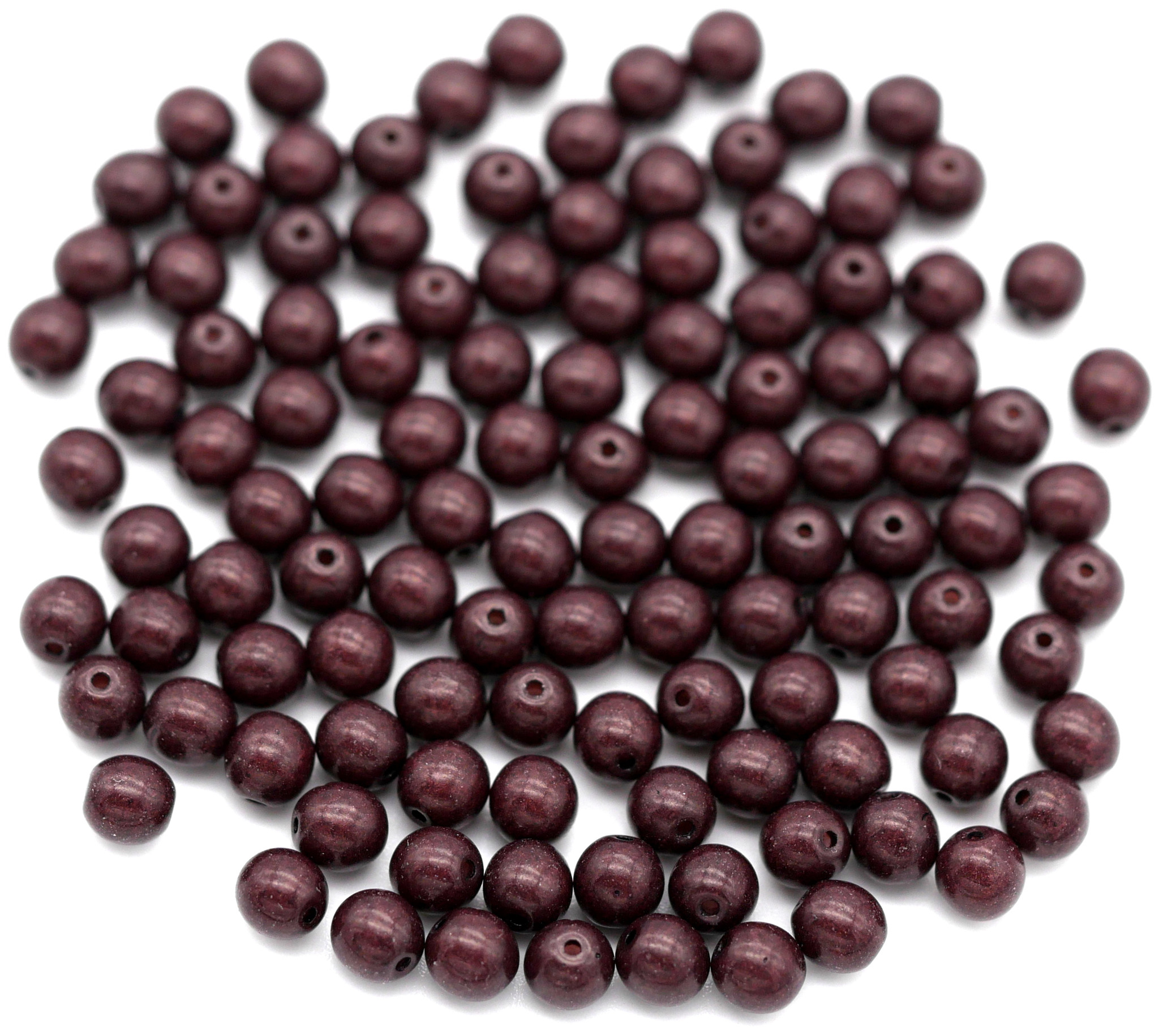 Approx. 10-Gram Bag of 4mm Czech Pressed Glass Druk Round Beads, White ...