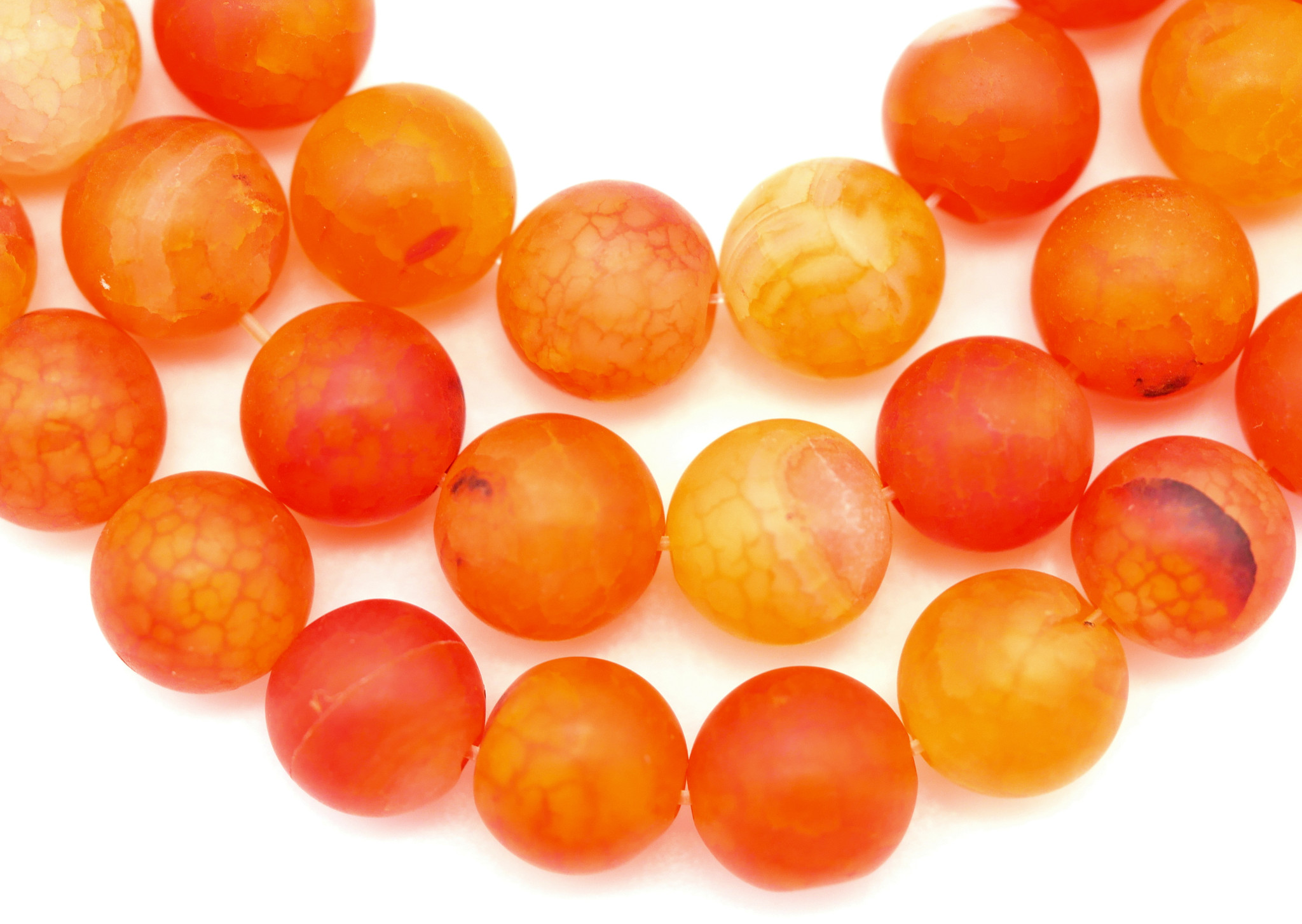 7" Strand 8mm Matte Crackle Agate (Dyed/Heated) Round Beads, Deep ...