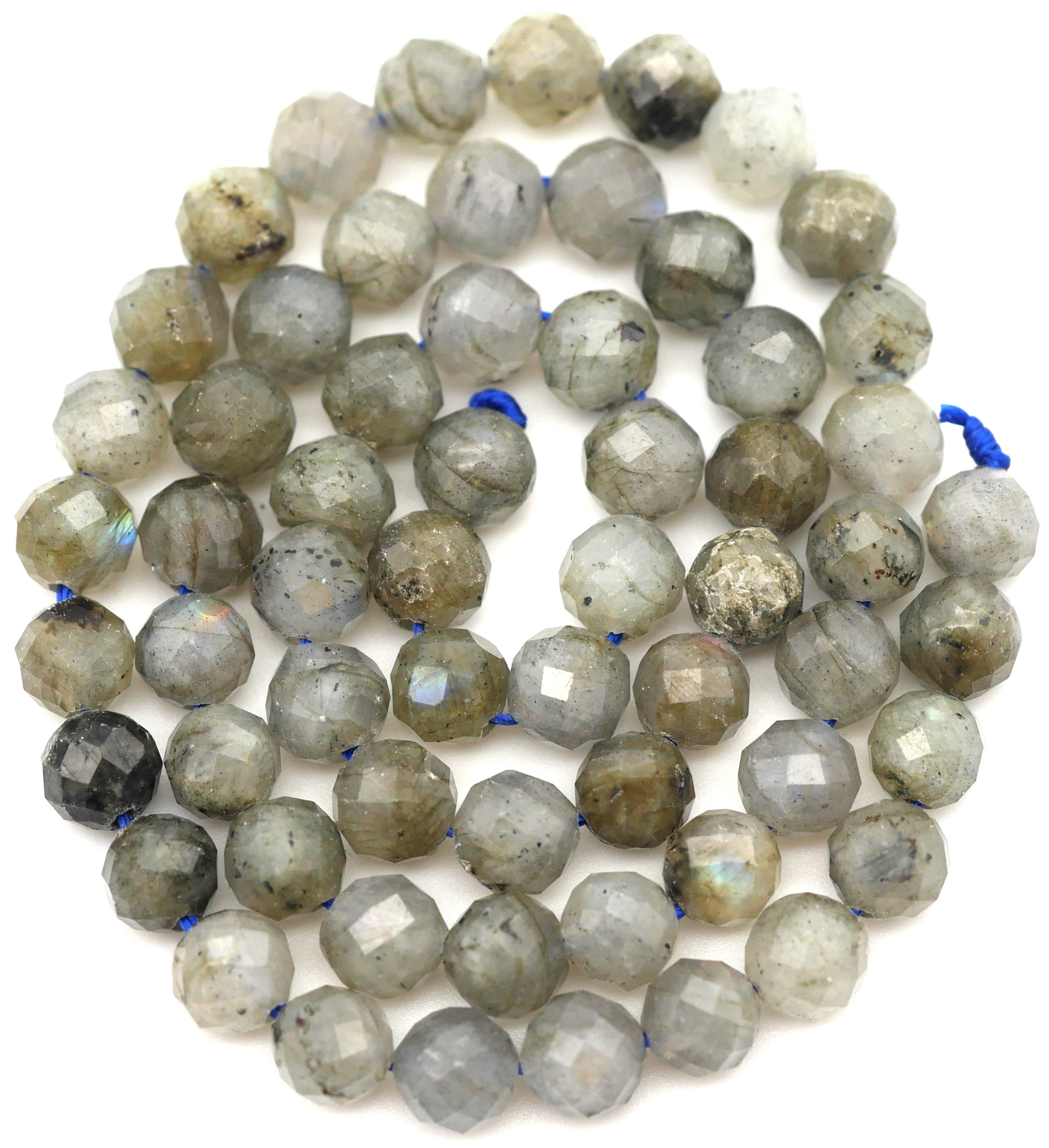 Approx. 14.5" Strand 6-6.5mm Faceted Labradorite Round Beads - Bead Box ...