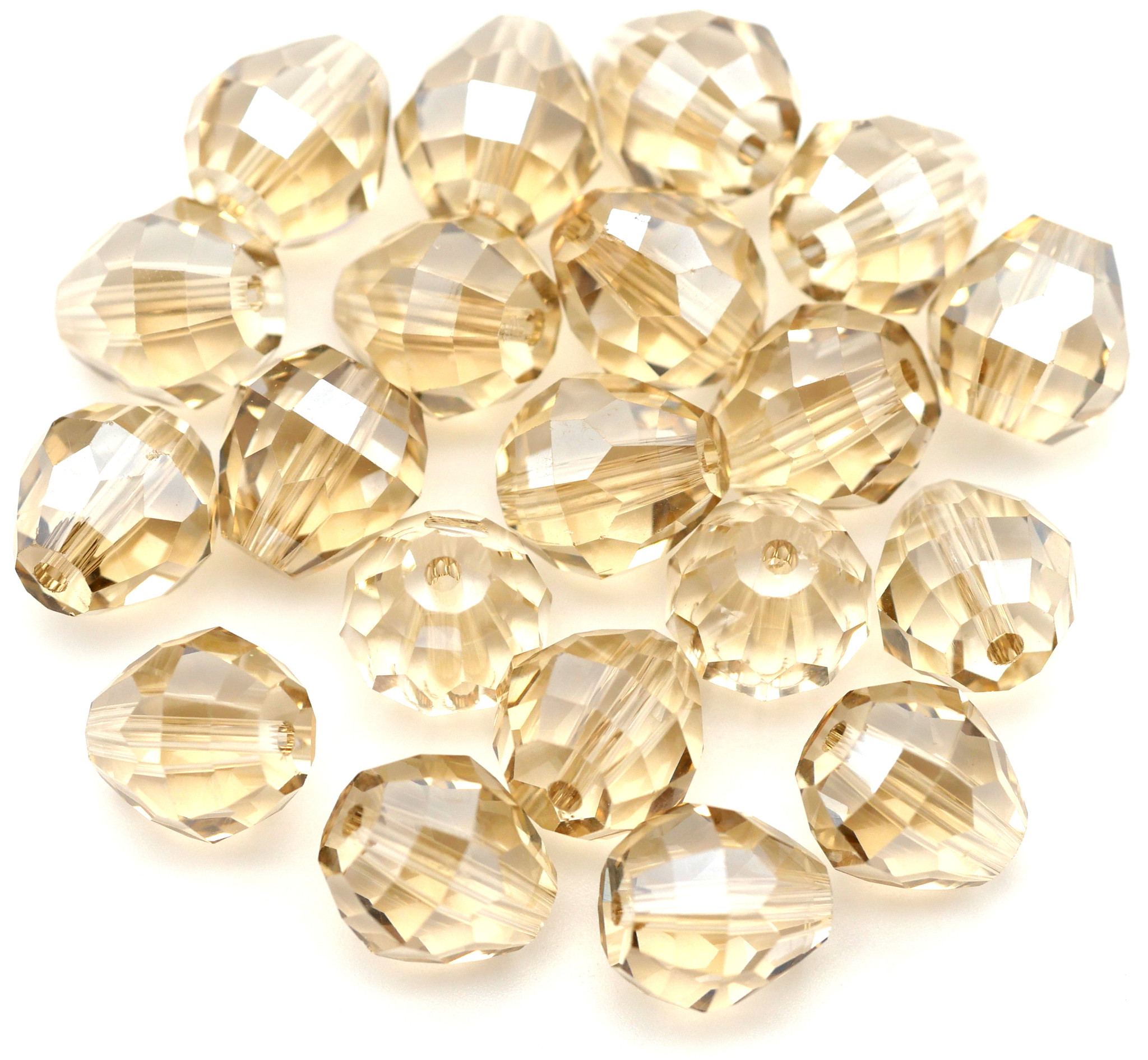 20pc 9x9.5mm Crystal Faceted Drop Beads, Crystal Golden Shadow - Bead ...