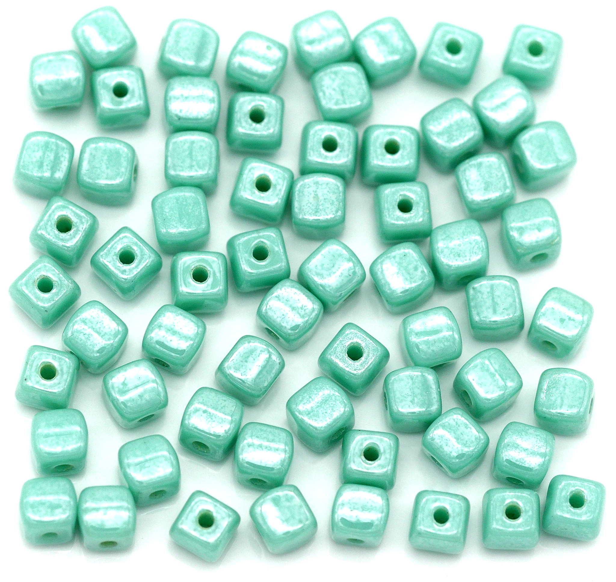 5-Gram Bag (Approx. 50+ Pcs) 4mm Czech Pressed Glass Cube Beads, Opaque ...