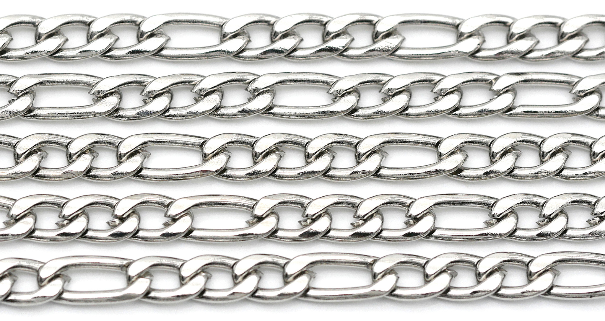 1 Meter of 7.5x3.5mm & 6x3.5mm Stainless Steel Figaro Jewelry Chain ...