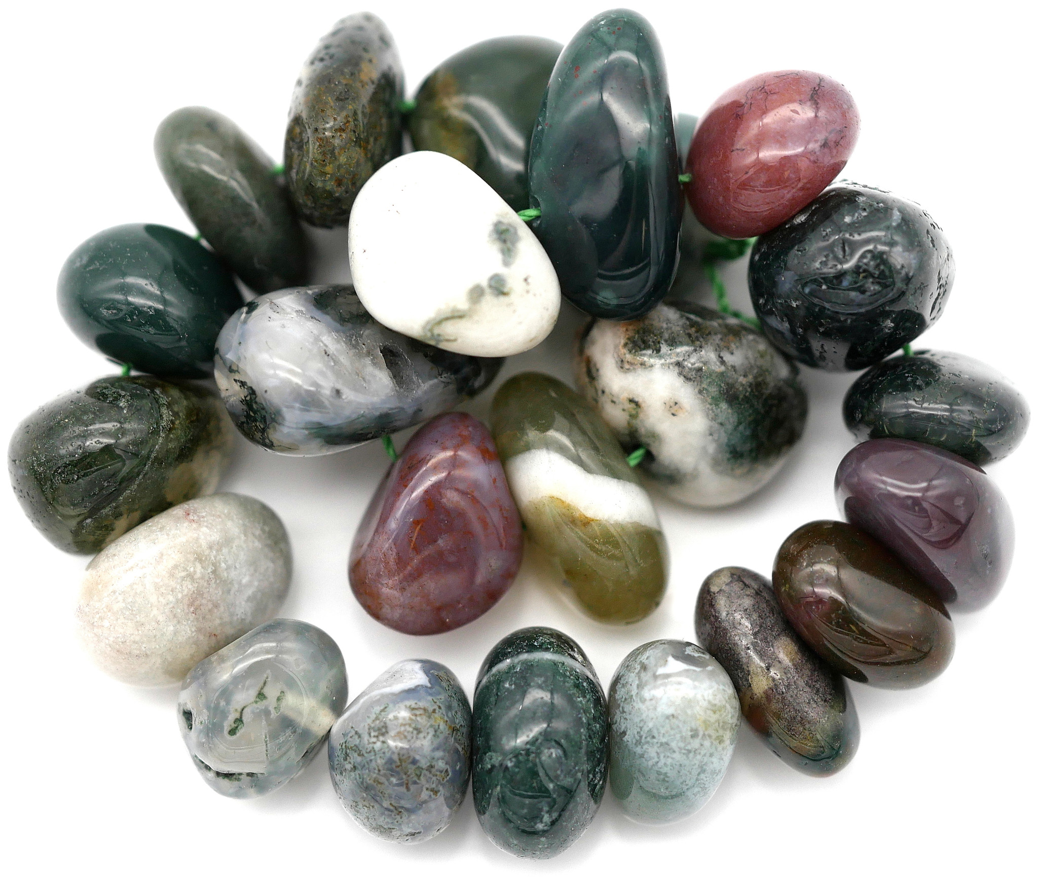 Approx. 5" Strand Fancy Jasper Tumbled Nugget Beads - Bead Box Bargains