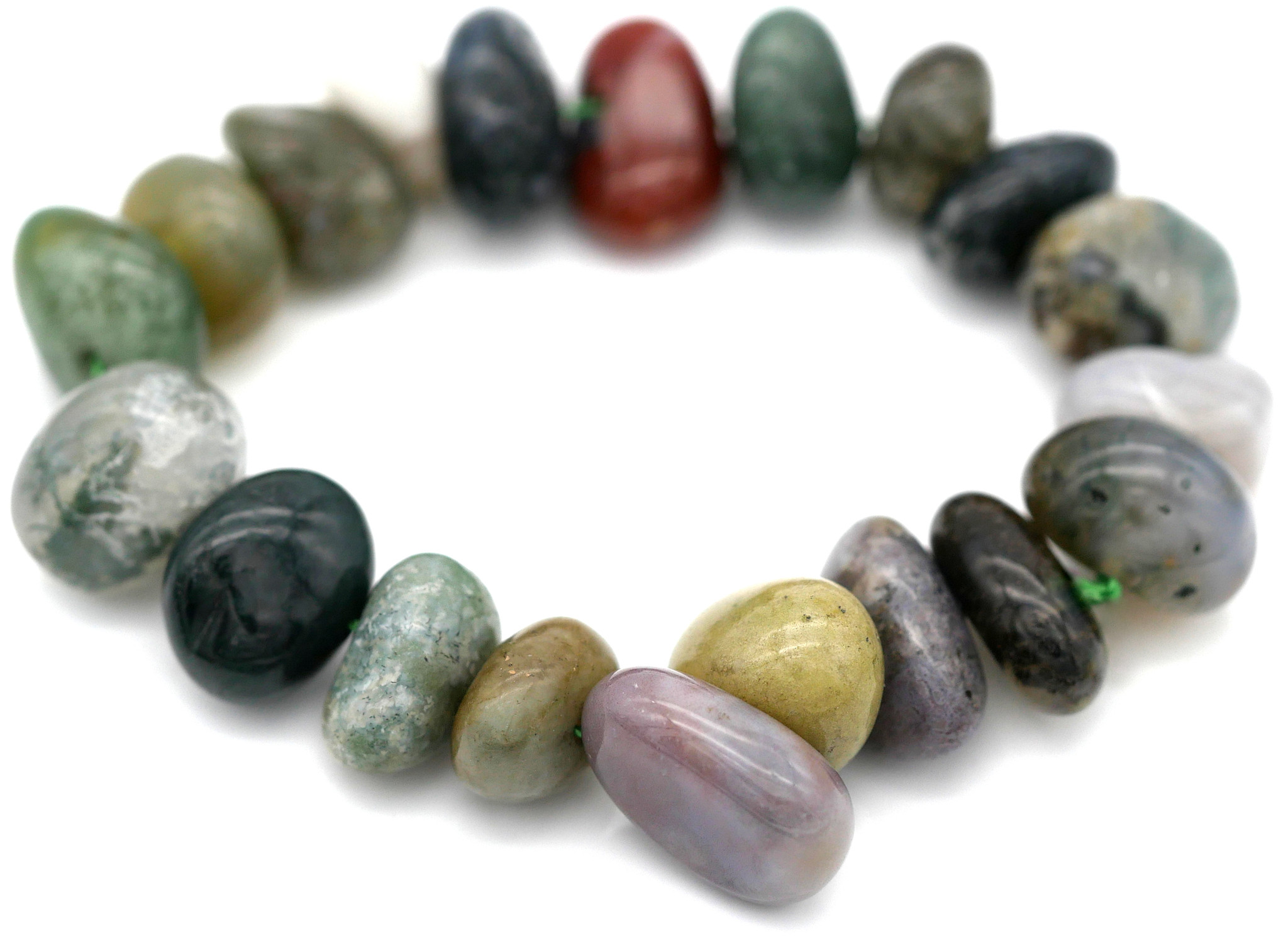 Approx. 5" Strand Fancy Jasper Tumbled Nugget Beads - Bead Box Bargains