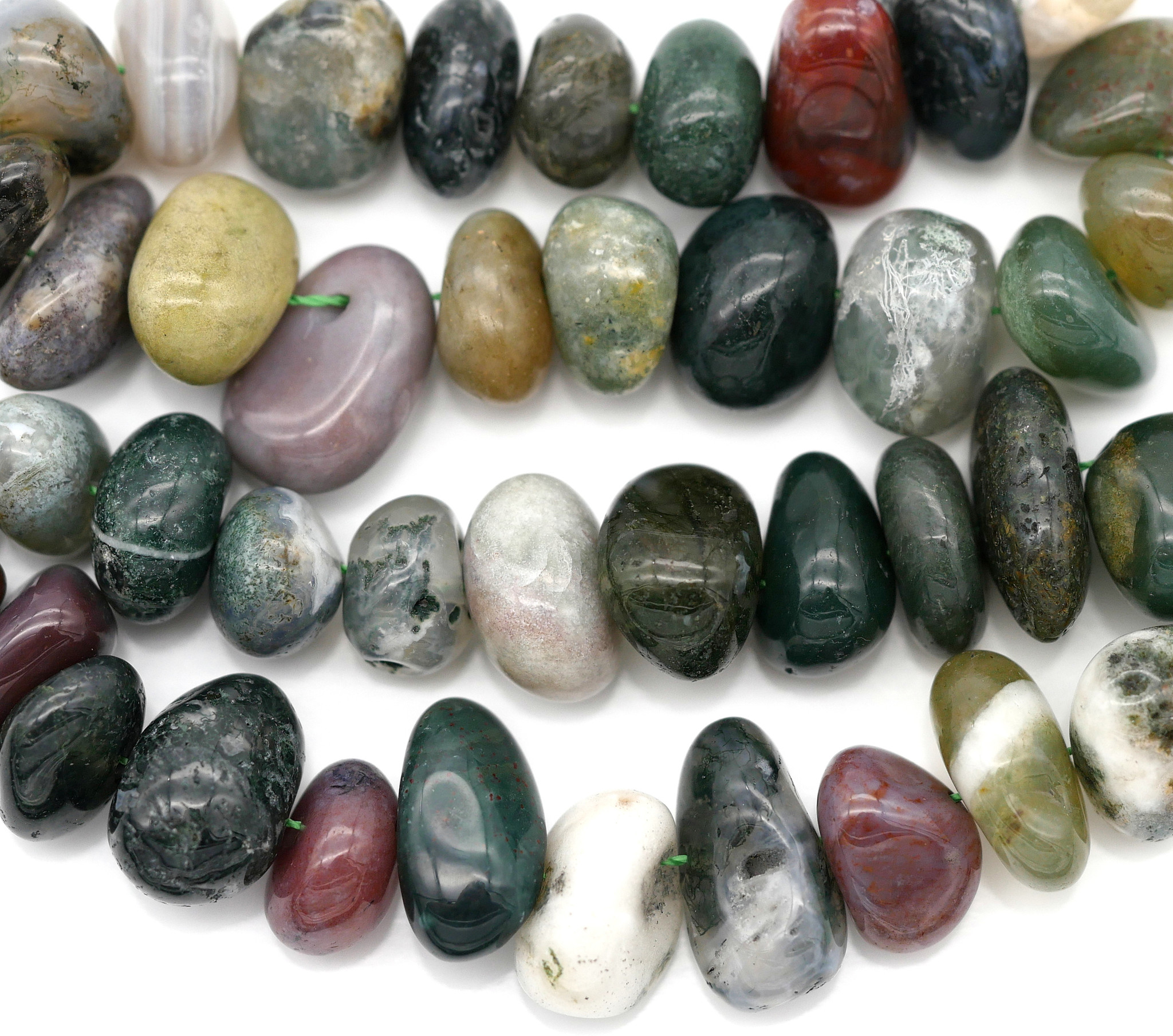 Approx. 5" Strand Fancy Jasper Tumbled Nugget Beads - Bead Box Bargains