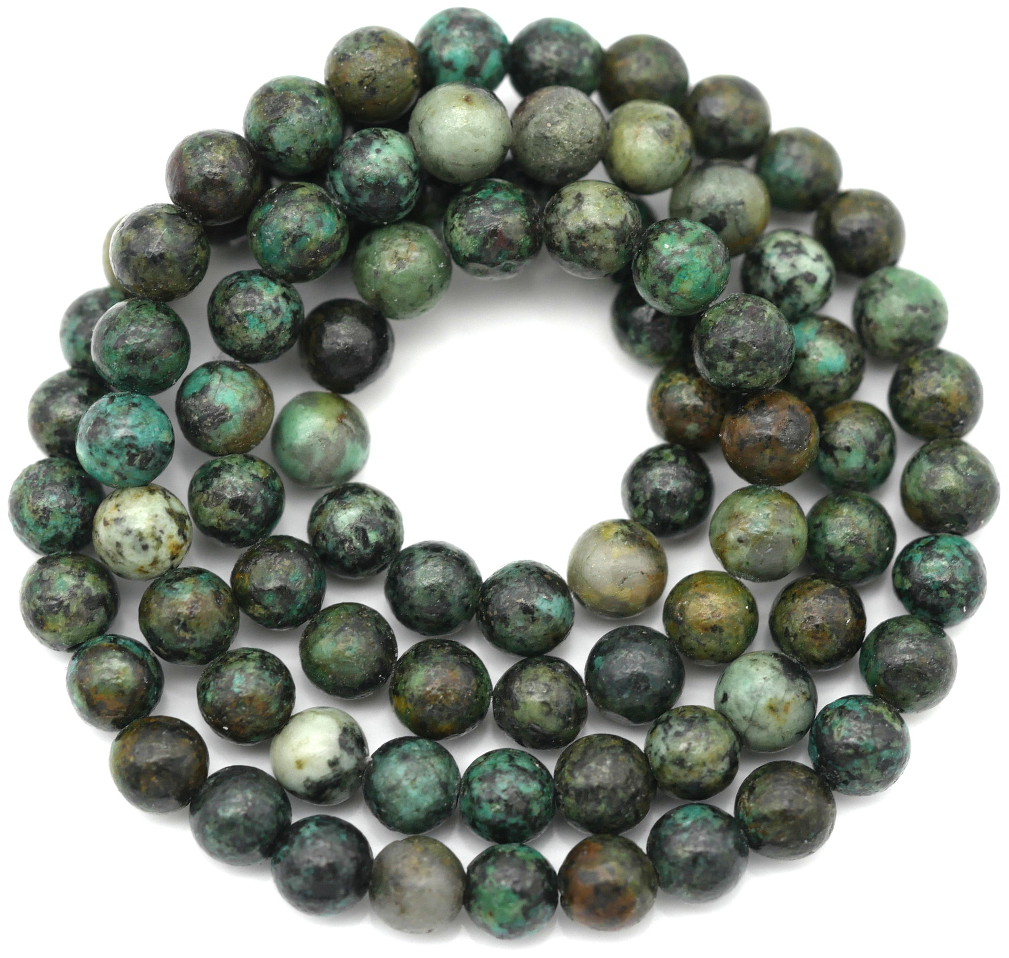 Approx. 15" Strand 4mm African "Turquoise" Jasper (Dyed) Round Beads ...