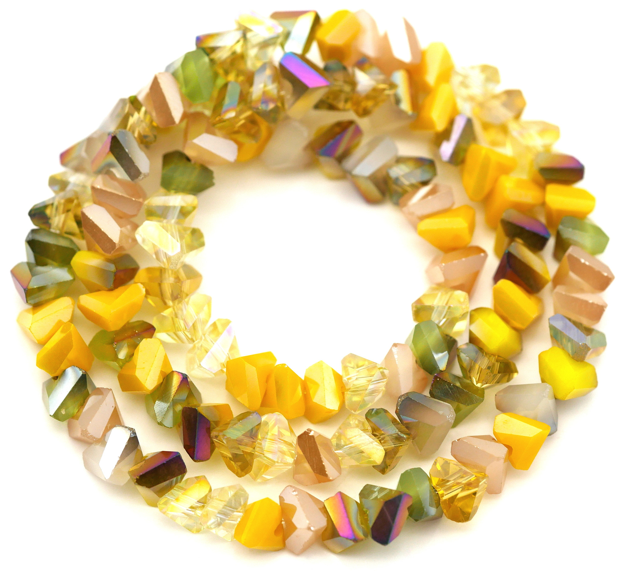 Approx. 12" Strand 4.5x3.5mm Crystal Faceted Triangle Beads, Sunshine ...