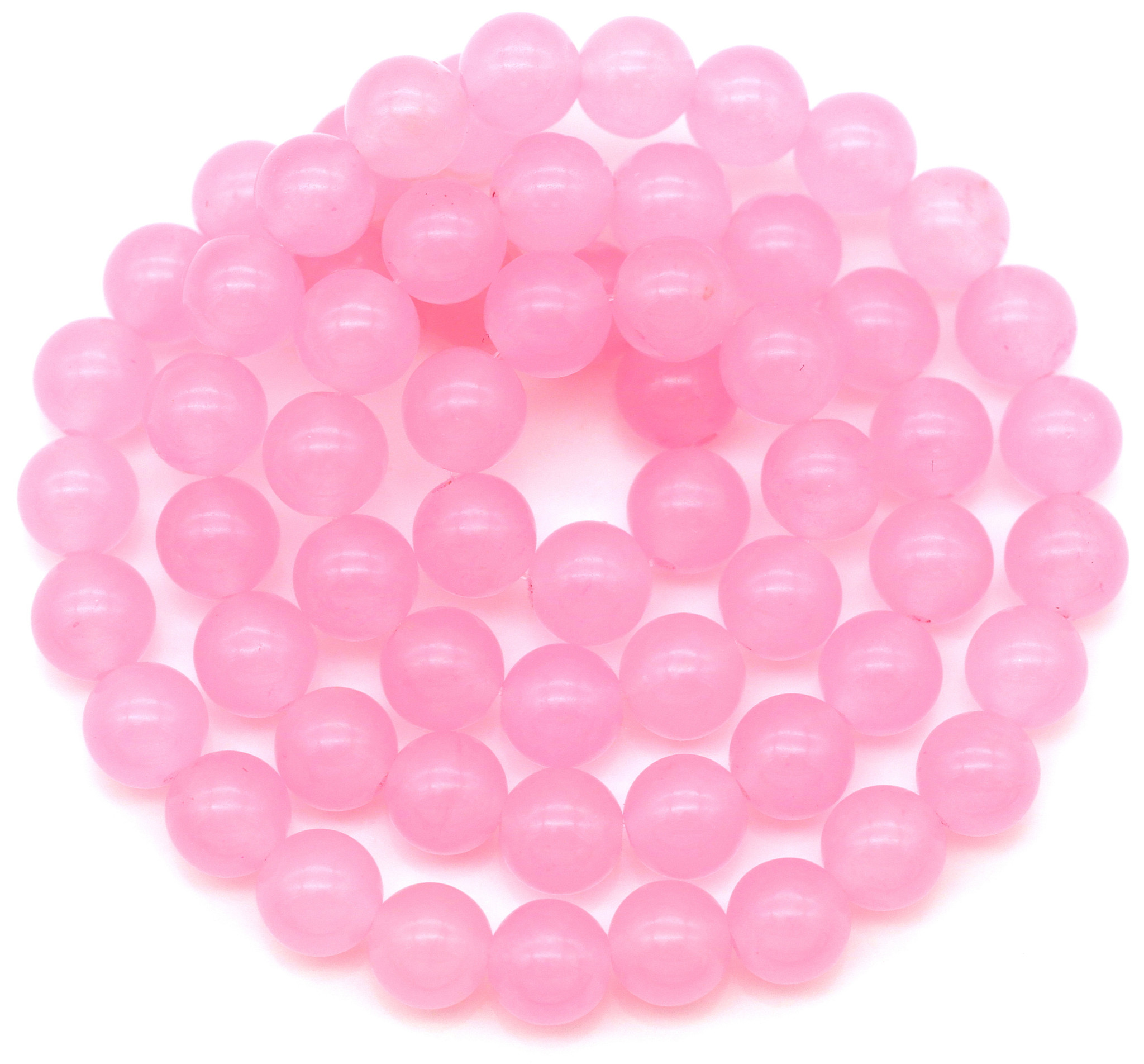 Approx. 15" Strand 6mm Pink Chalcedony (Dyed) Round Beads, Pink - Bead ...