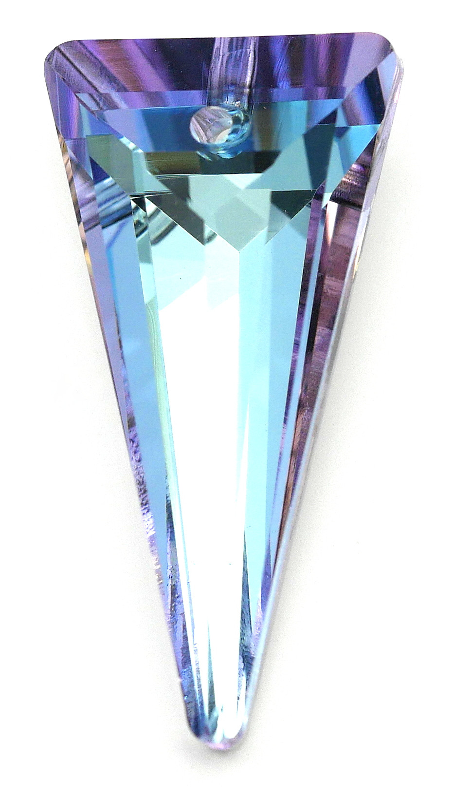 28x14mm Faceted Crystal Triangle Beads, Vitrail Light