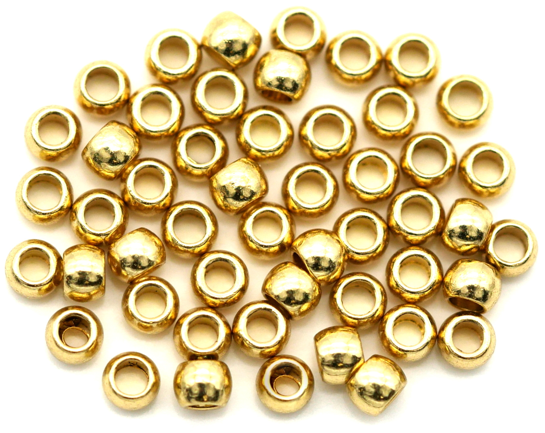 50pc 2x1.5mm Surgical Steel Crimp Beads, 24k Gold-Plated - Bead Box ...