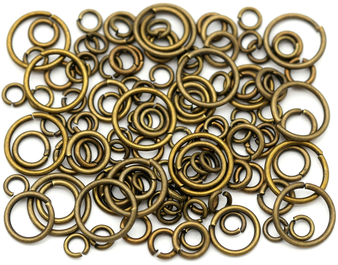 10 Grams of Mixed 4-10mm Brass Jump Rings, Antique Bronze - Bead Box ...