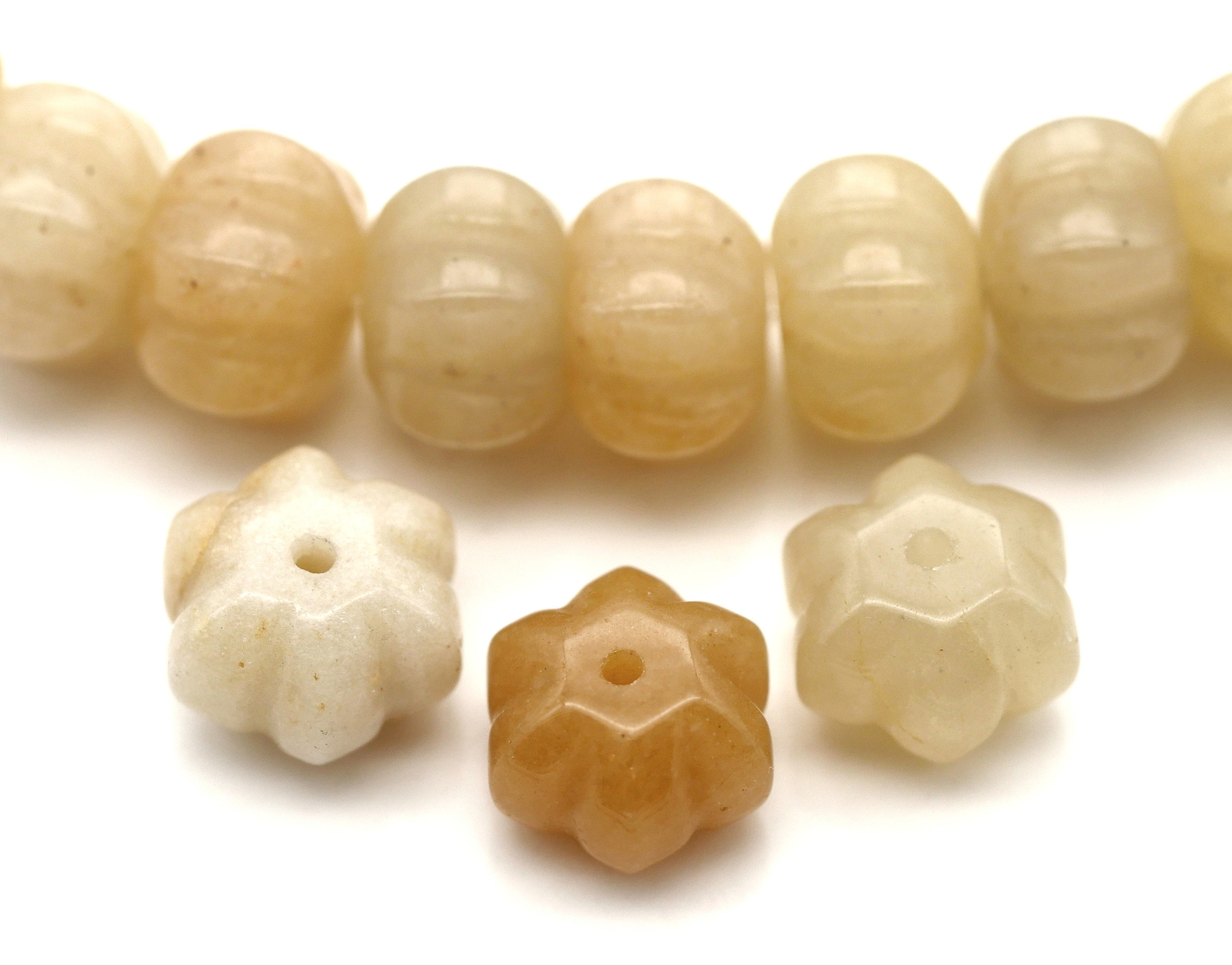 Approx. 3.5" Strand 8x11mm Golden Quartz Carved Pumpkin Beads - Bead ...