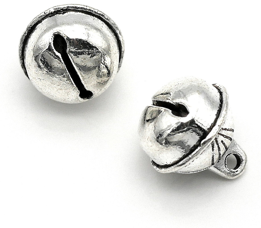 10pc 10x9mm Silver-Bell Charms, Antique Silver - Bead Box Bargains