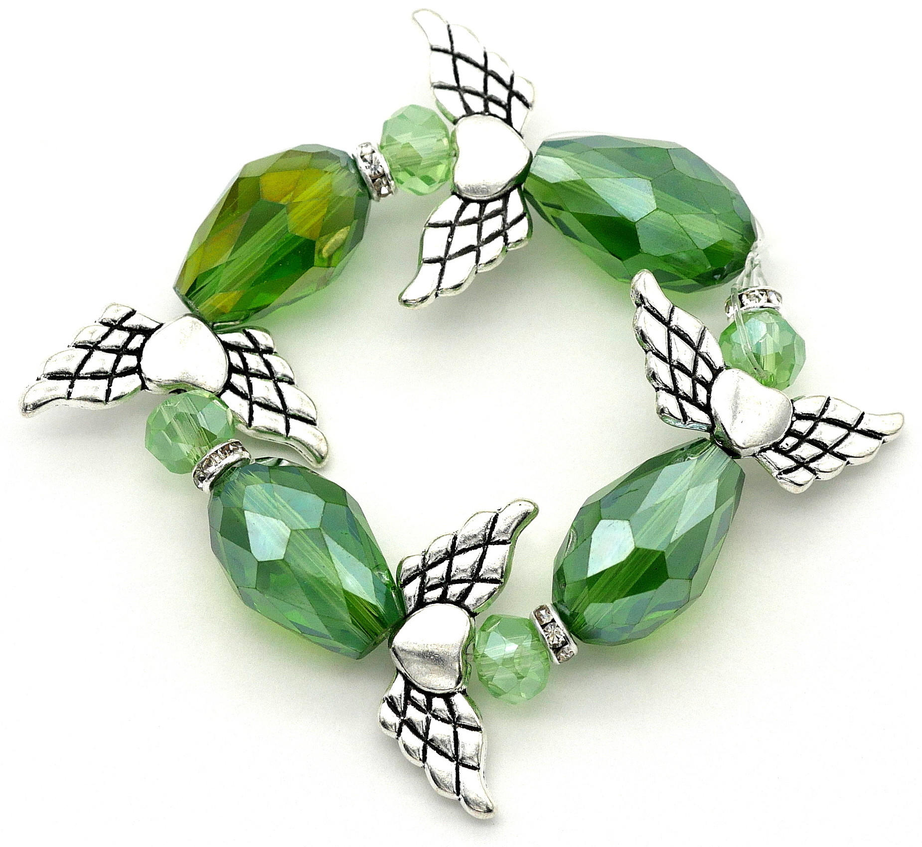 Approx. 4" Strand (4 Sets) 26-28x18-26mm Crystal Faceted Angel Bead Set ...