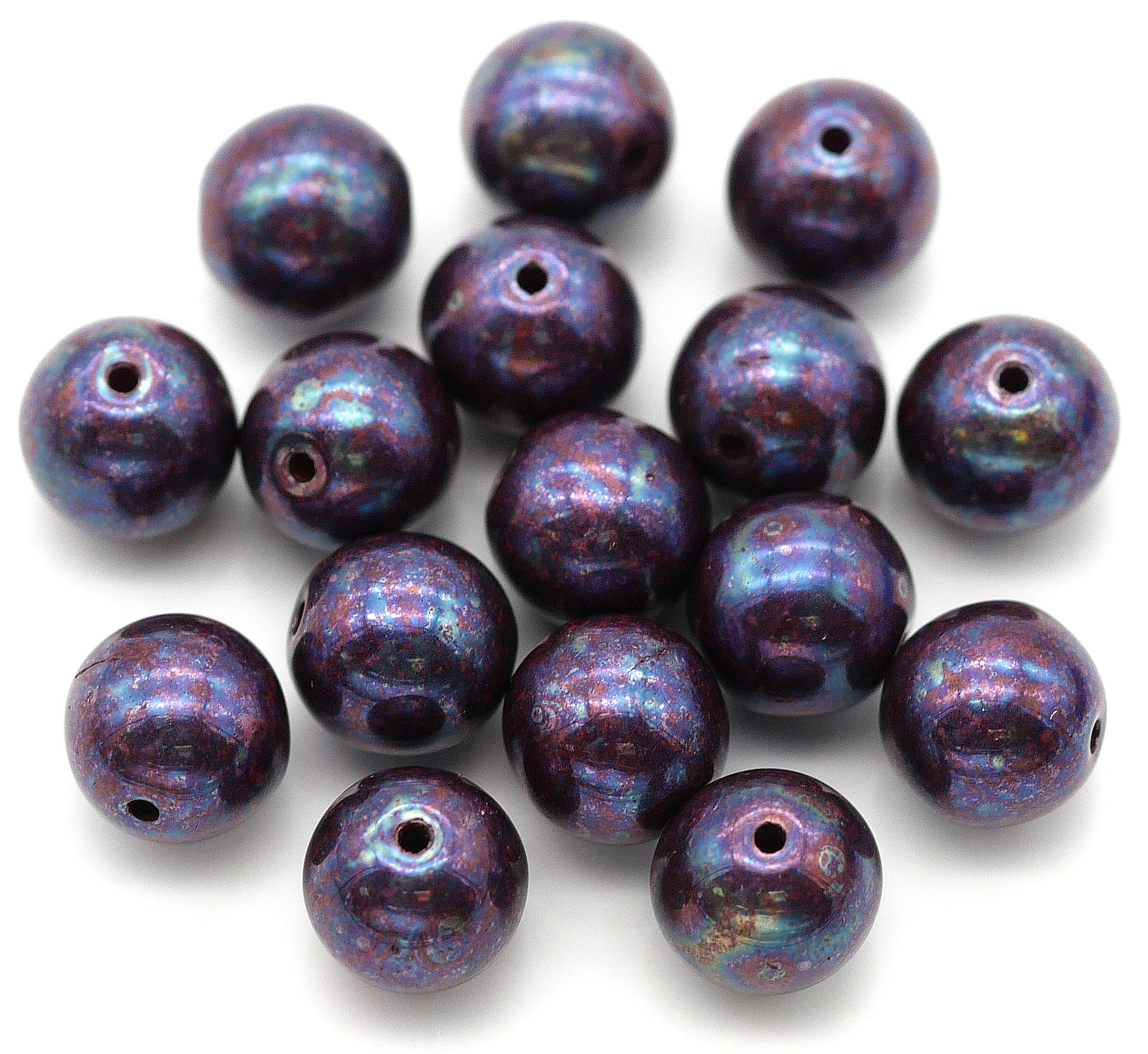 16pc 8mm Czech Pressed Glass Druk Round Beads, Opaque Coral Red w ...