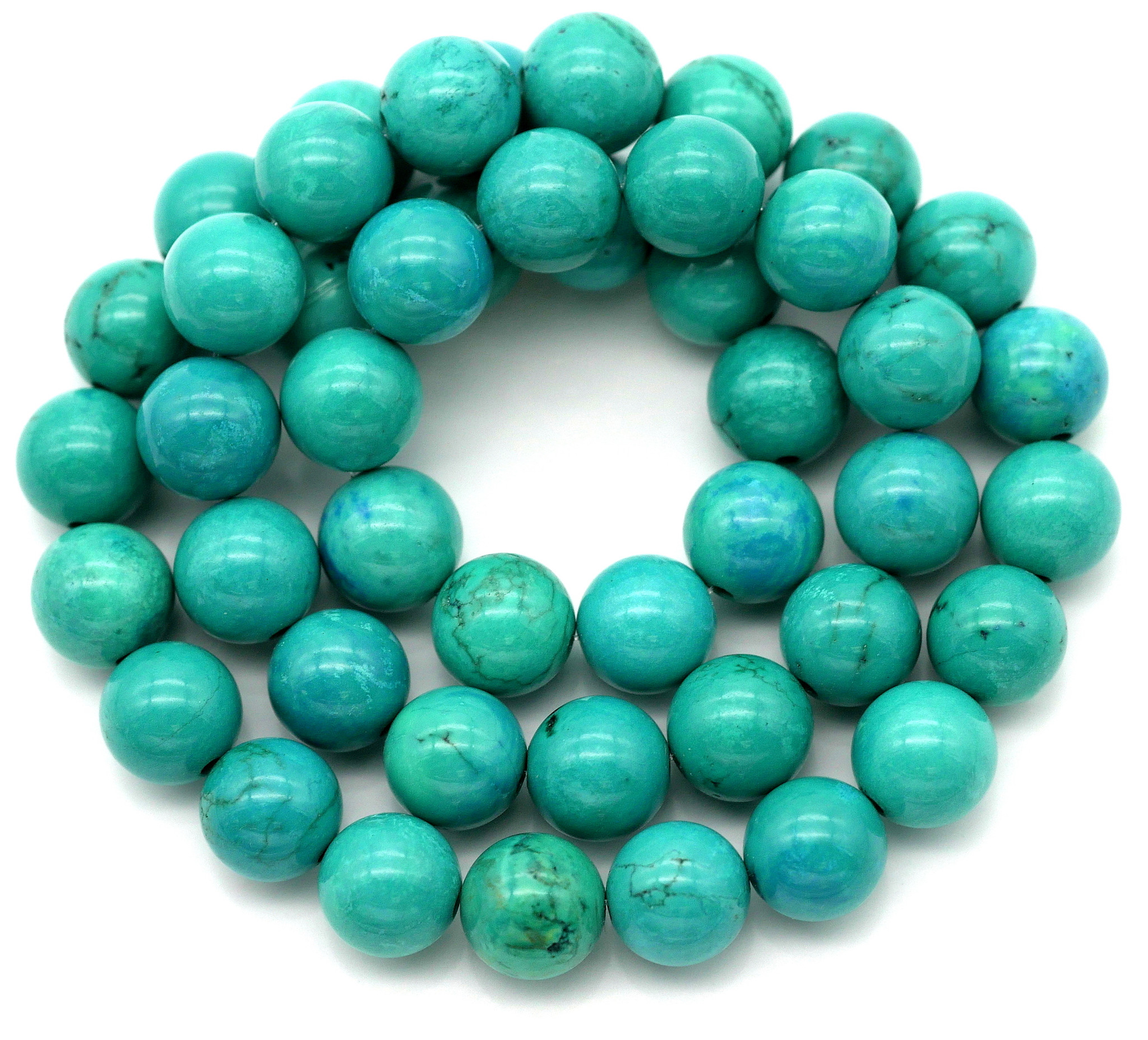 Approx. 15" Strand 8mm Turquoise Magnesite (Dyed/Heated) Round Beads ...