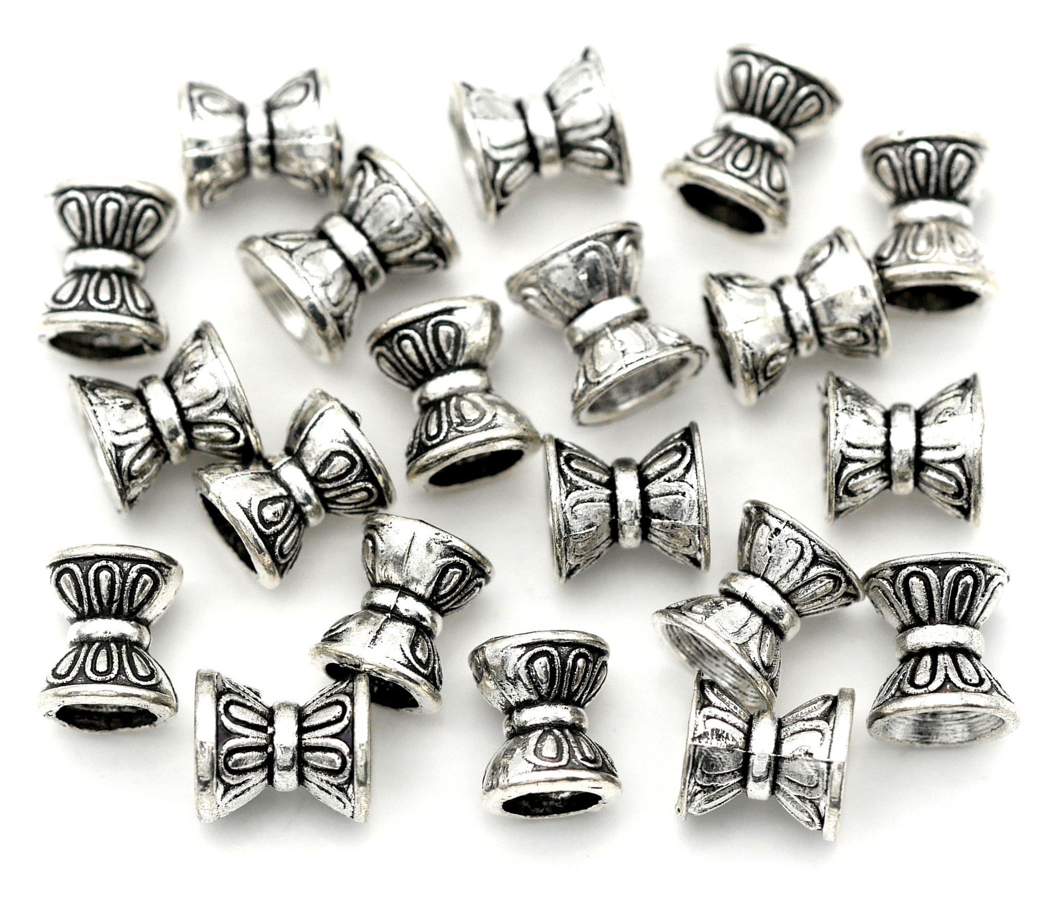 20pc 6x5mm Double-Sided Chalice Bead Cones, Antique Silver - Bead Box ...