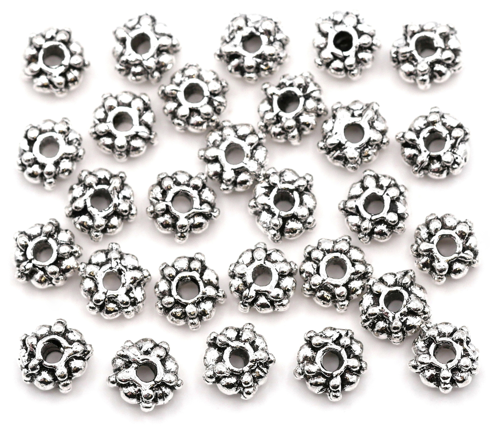 10-Gram Bag of 6x3mm 5-Point Star Bead Caps, Antique Silver - Bead Box ...