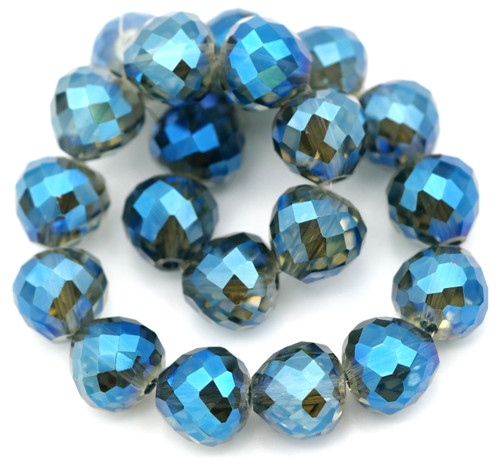 20pc Strand 9x10mm Crystal Faceted Pear Drop Beads, Slate Marine Blue ...