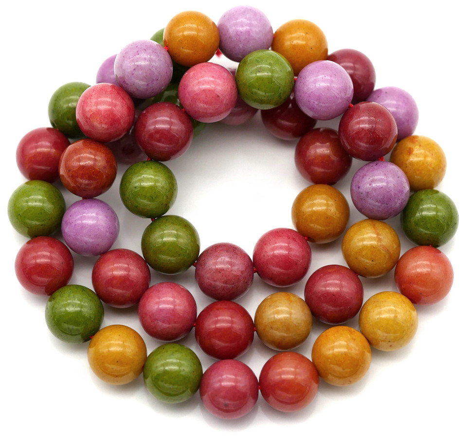 Approx. 15" Strand 8mm Mountain Jade (Dyed Dolomite Marble) Round Beads ...