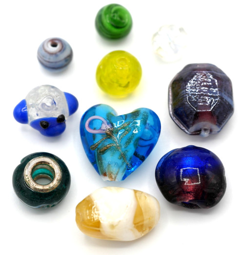 RANDOM PICK: 10pc Grab Bag of Entirely Random Lampwork Glass Beads ...