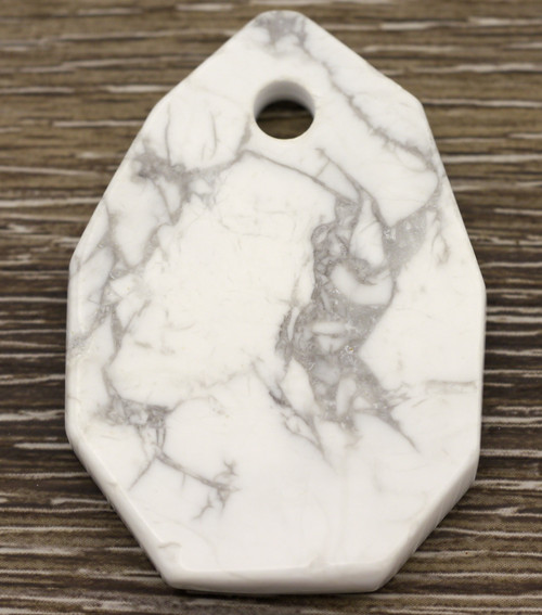 1pc Approx. 48-55mm Natural Howlite Slab Pendant - Bead Box Bargains