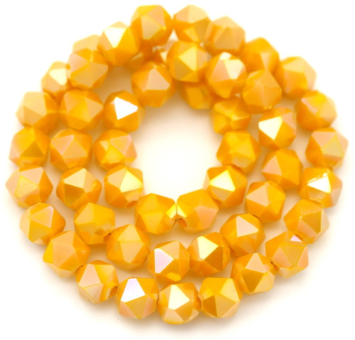 Approx. 10” Strand 5.5mm English-Cut Faceted Crystal Round Beads ...