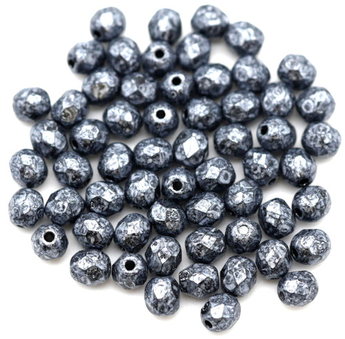 5-Gram Bag (Approx. 50+ Pcs) 4mm Czech Fire-Polished Faceted Round ...