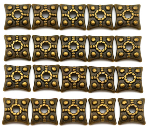 20pc 7.5mm 4-Point Bead Caps, Antique Bronze - Bead Box Bargains