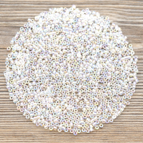 10-Gram Bag of TOHO Round 11/0 Glass Seed Beads, Transparent Rainbow ...
