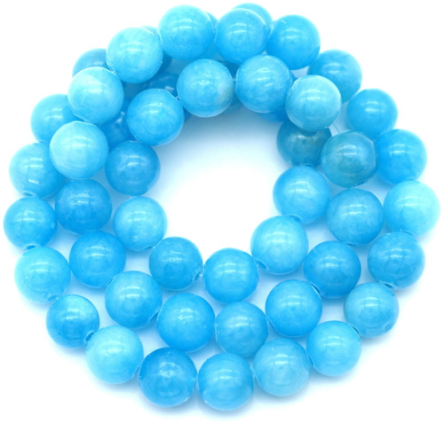Approx 15" Strand 8mm Malaysia Jade (Dyed Quartz) Round Beads, Blue ...