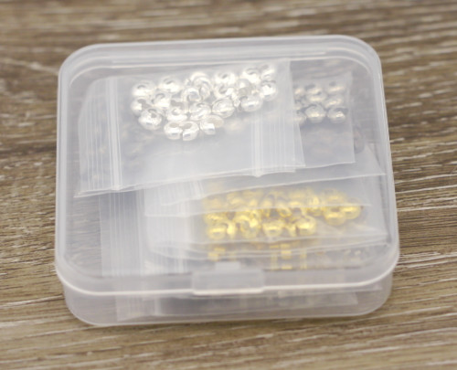 570pc Brass Crimp Kit w/2mm Crimp Tubes & 4x3mm Crimp Covers in 6 Metal ...