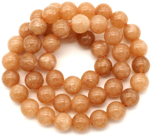 Approx. 15" Strand 8mm Peach Quartz (Dyed) Round Beads - Bead Box Bargains