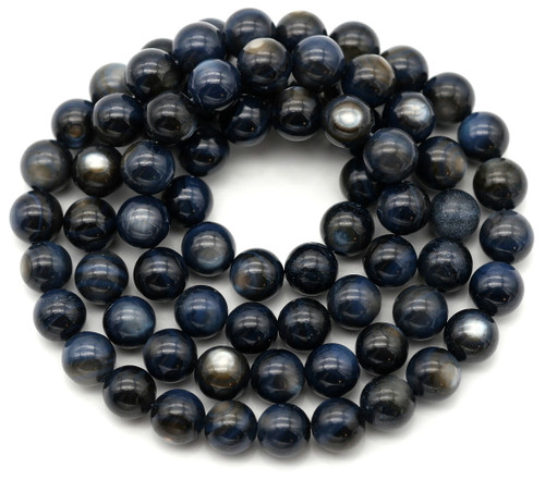 Approx. 15" Strand 5mm Freshwater Shell (Dyed) Beads, Midnight Blue ...