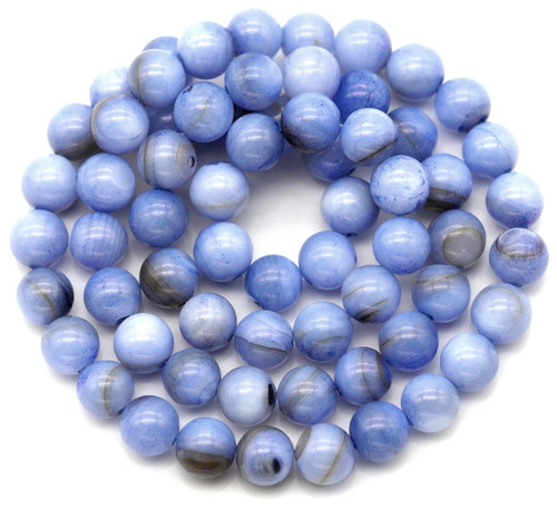 Approx. 15" Strand 6mm Freshwater Shell (Dyed) Beads, Cornflower Blue ...
