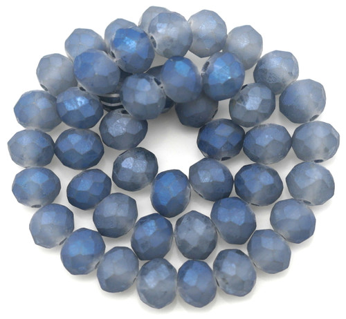 Approx. 8" Strand 6x4mm Crystal Faceted Rondelle Beads, Matte Steel ...