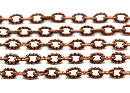 1 Meter 4.5x3mm Textured Steel Cable Jewelry Chain, Antique Copper ...
