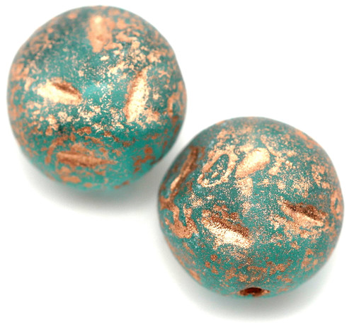 2pc 13x10mm Czech Pressed Glass Dimpled-Puffed Coin Beads, Etched Light ...